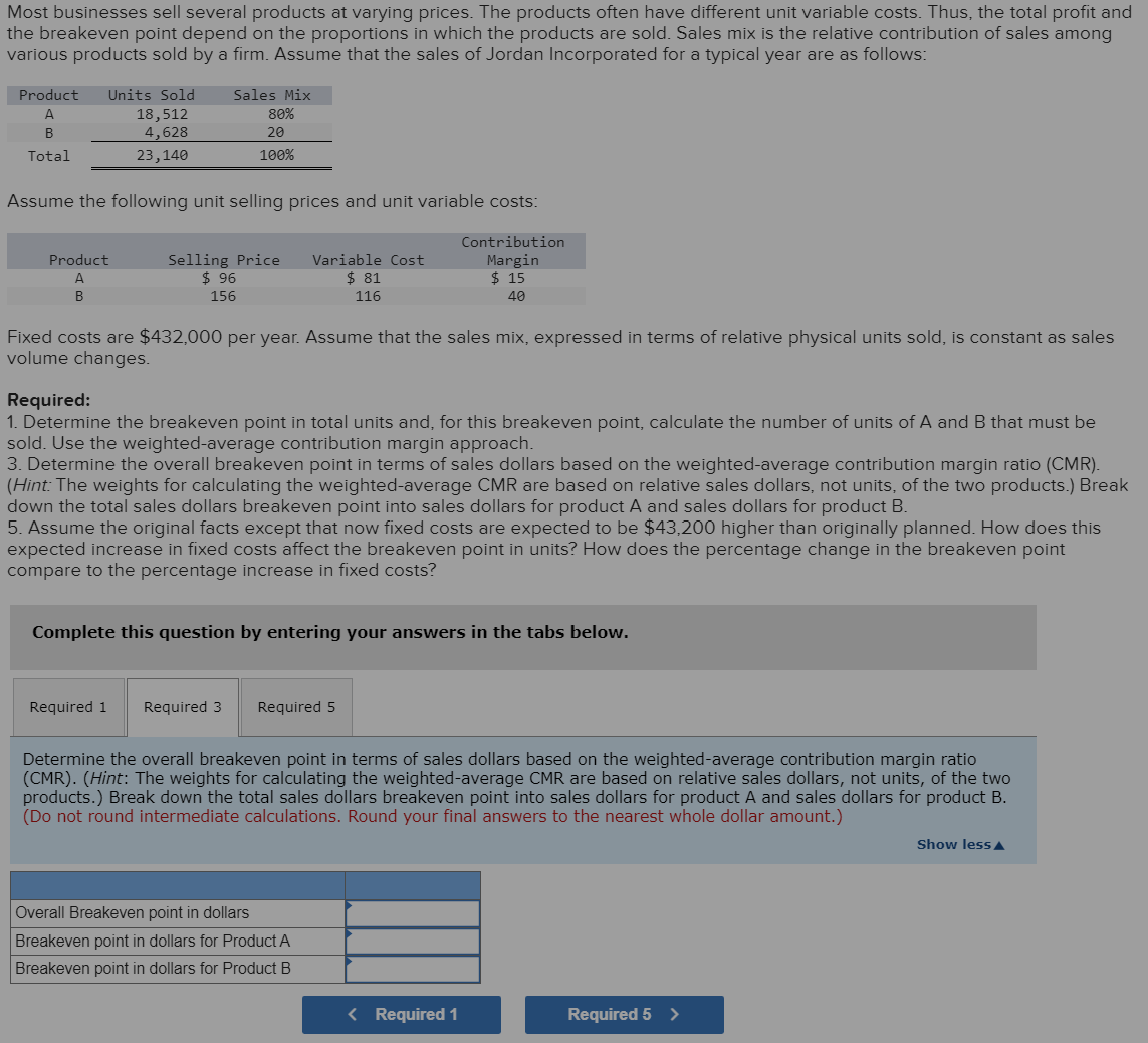 Solved Most businesses sell several products at varying | Chegg.com