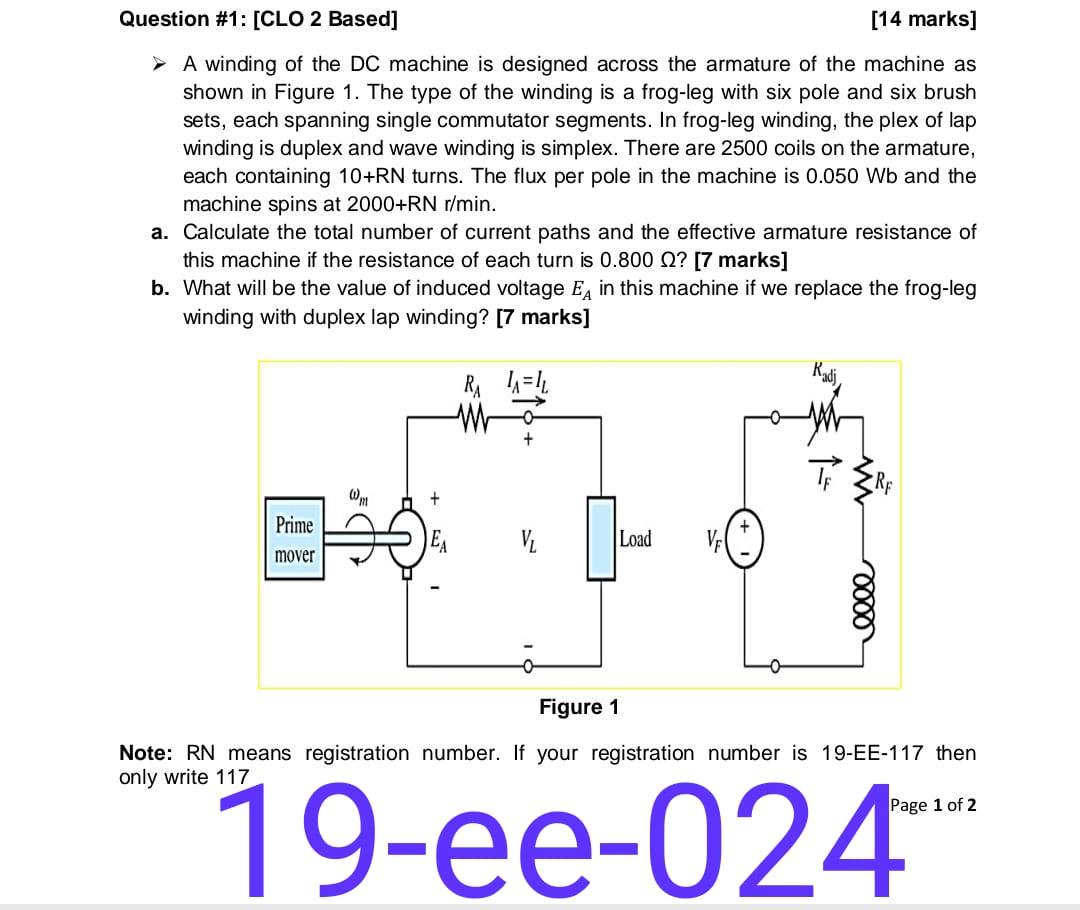 Solved Question #1: [CLO 2 Based] [14 marks] > A winding of | Chegg.com