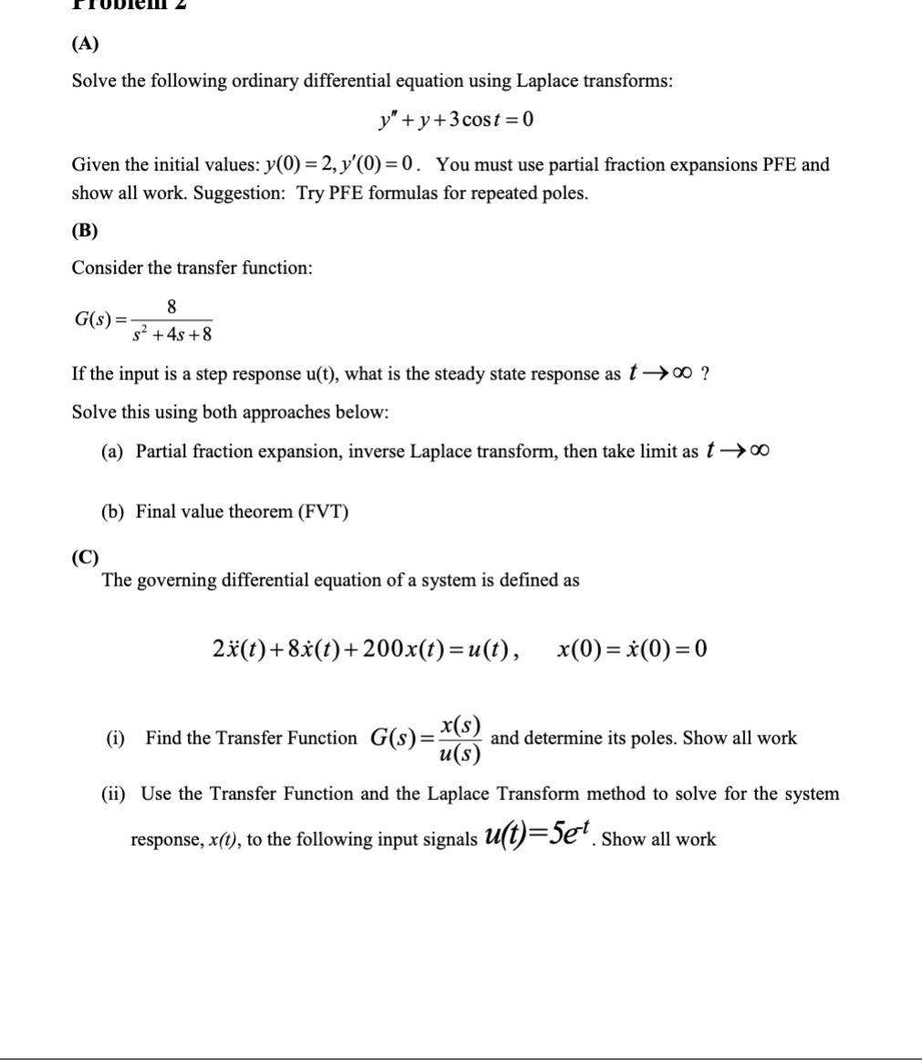 Solved Solve the following ordinary differential equation | Chegg.com