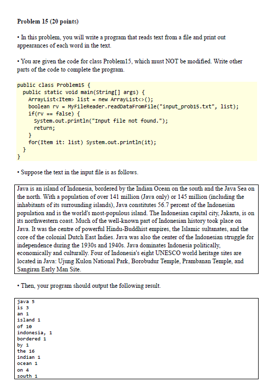 Solved Problem 15 (20 points) • In this problem, you will | Chegg.com