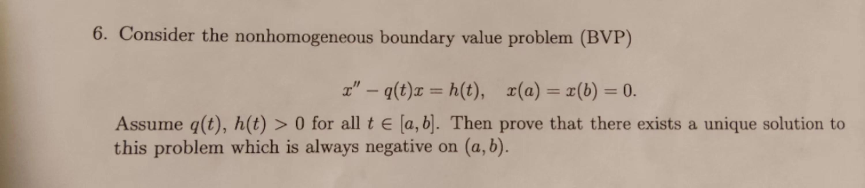 Solved 6. Consider the nonhomogeneous boundary value problem | Chegg.com