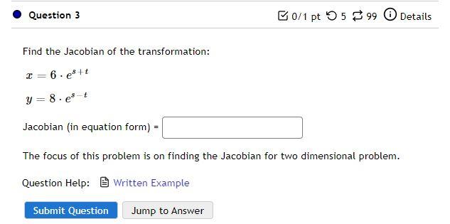 Solved Find the Jacobian of the transformation: | Chegg.com