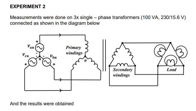 Solved Experiment 1 An Open Circuit And Short Circuit Tests