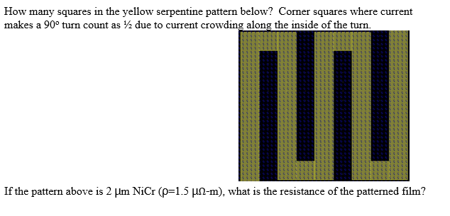 Solved How many squares in the yellow serpentine pattern | Chegg.com
