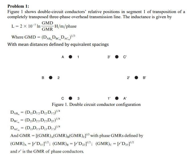 Solved Problem 1 Figure 1 Shows Double Circuit Conductors