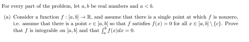 Solved For every part of the problem, let a,b be real | Chegg.com