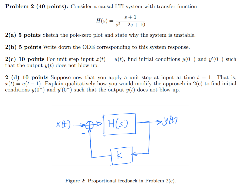 Solved Problem 2 (40 points): Consider a causal LTI system | Chegg.com
