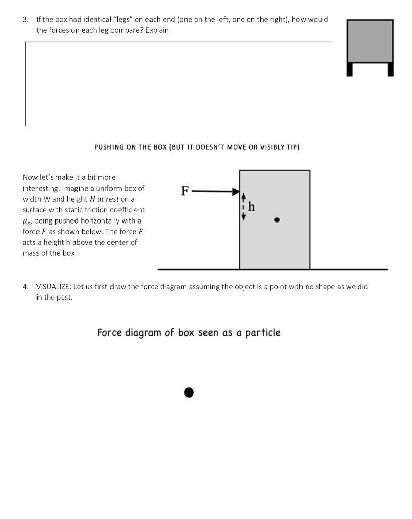 Solved EXERCISE 2: TIPPING Let us first look at a box | Chegg.com