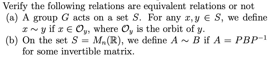 Solved Verify the following relations are equivalent | Chegg.com