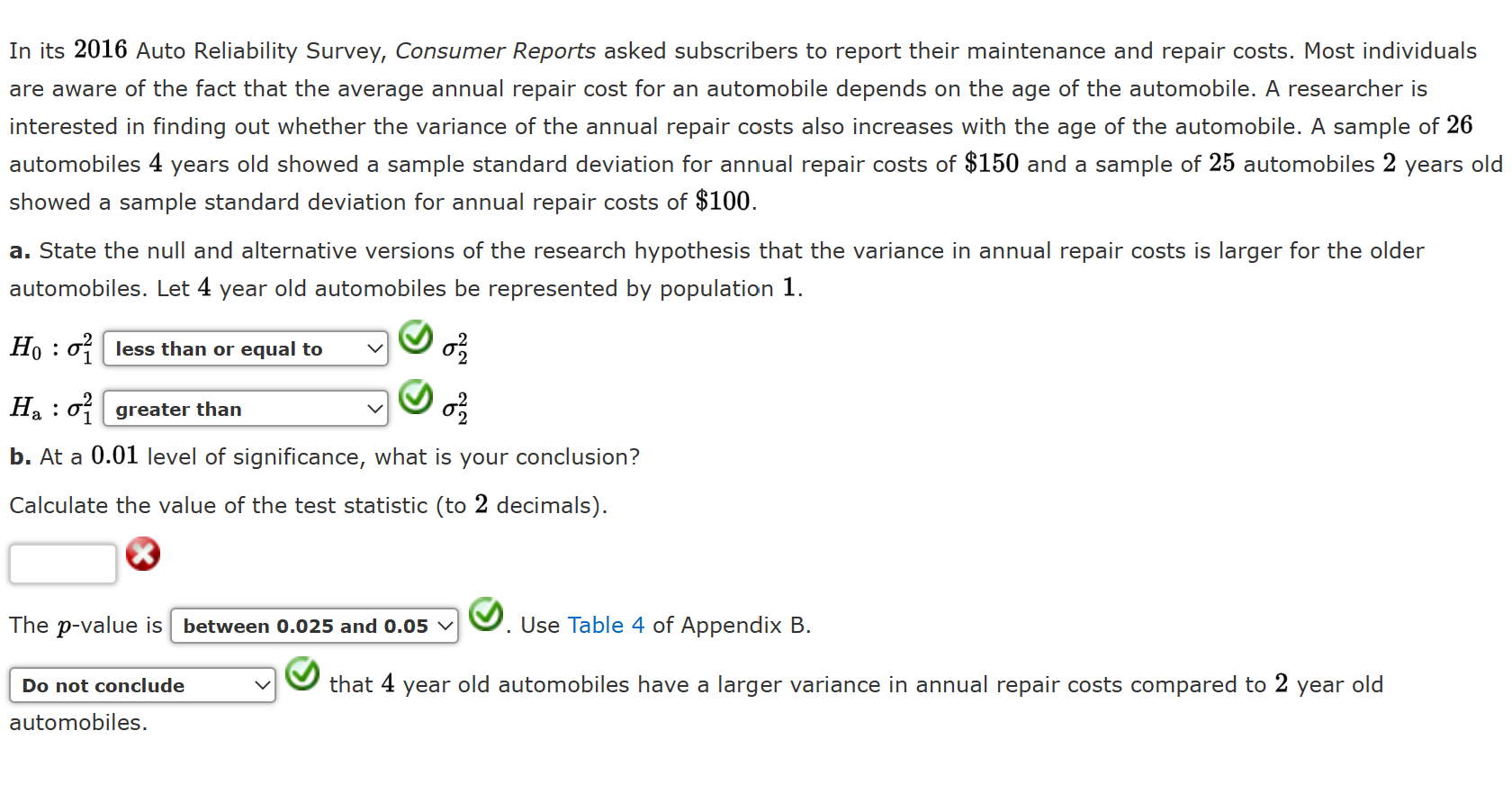 Solved In its 2016 Auto Reliability Survey, Consumer Reports | Chegg.com