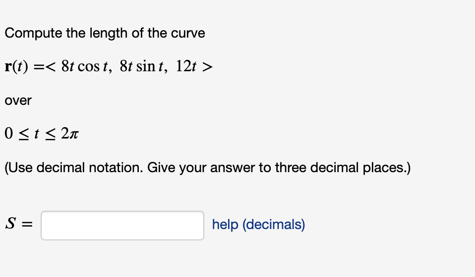 Solved Compute the length of the curve r(t)