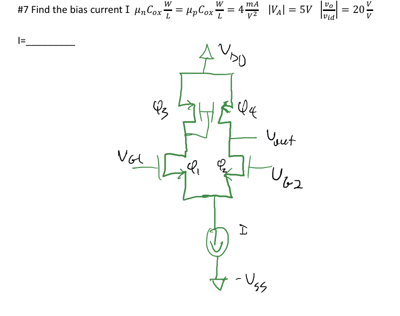Solved \#7 Find the bias current I | Chegg.com