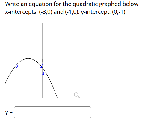 Solved Write an equation for the quadratic graphed below | Chegg.com
