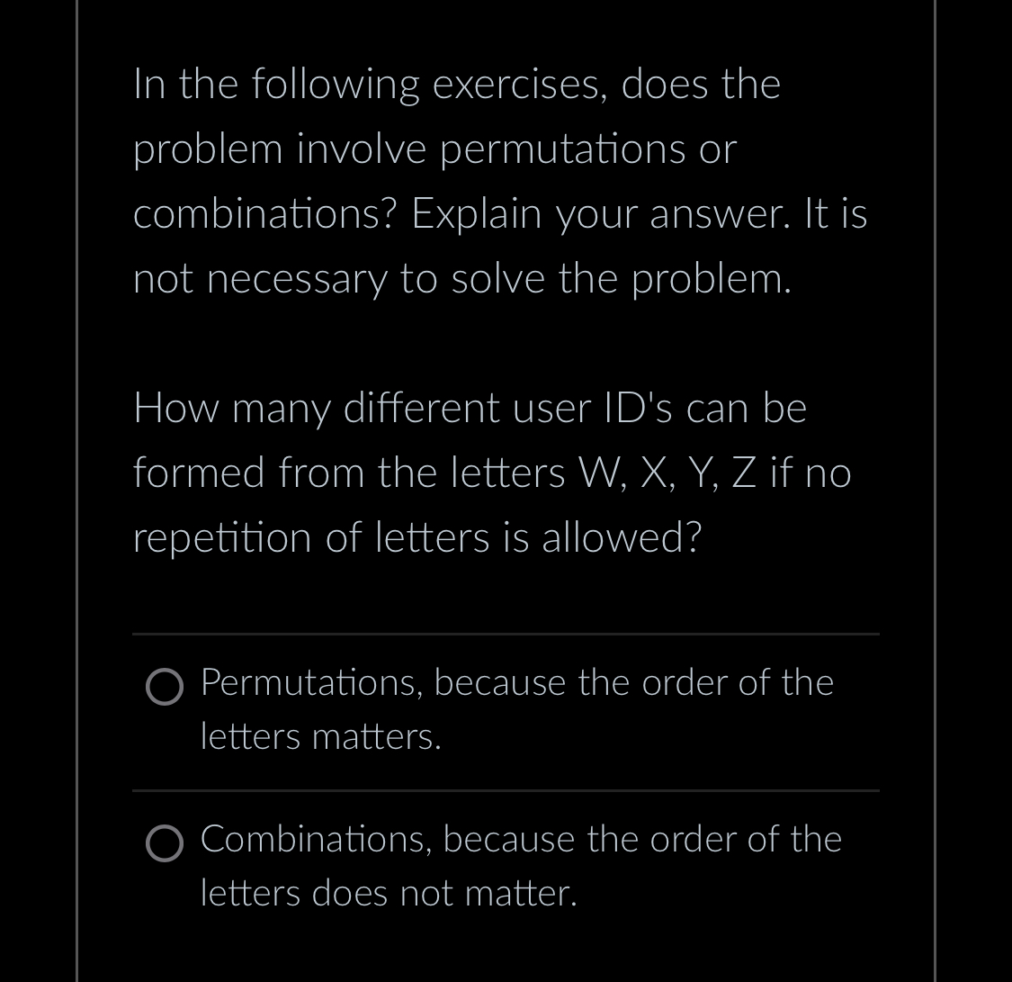 Solved In the following exercises, does the problem involve | Chegg.com