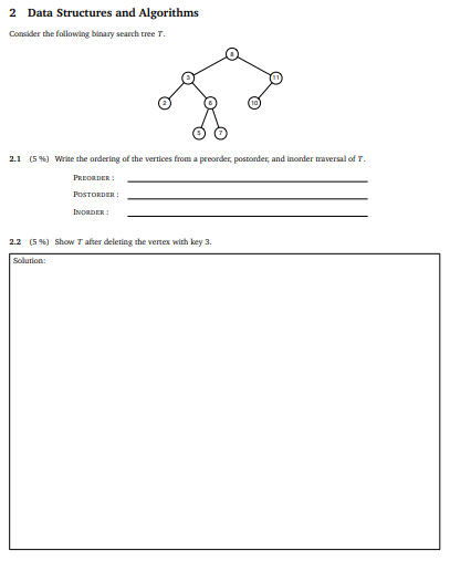 Solved 2 Data Structures and Algorithms Consider the | Chegg.com
