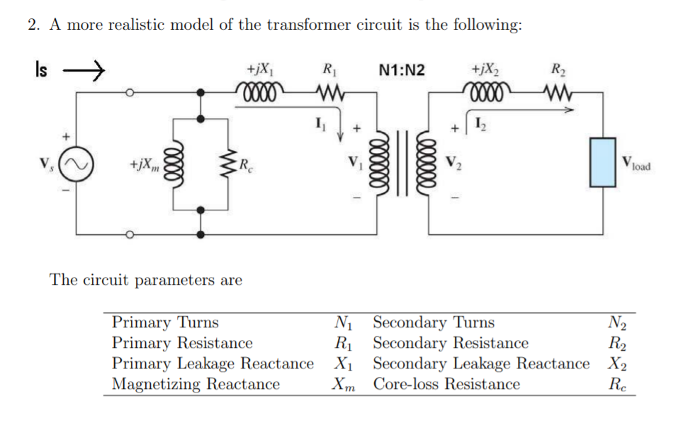 Solved 2. A more realistic model of the transformer circuit | Chegg.com