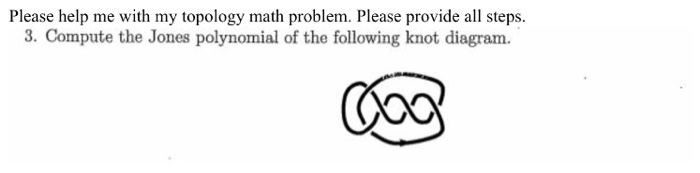 Solved Compute the Jones polynomial of the following knot | Chegg.com