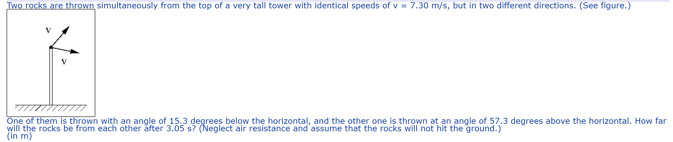 Solved Two rocks are thrown simultaneously from the top of a | Chegg.com