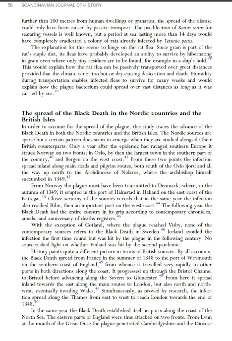 Article of "The Black Death: Its origin and routes of | Chegg.com