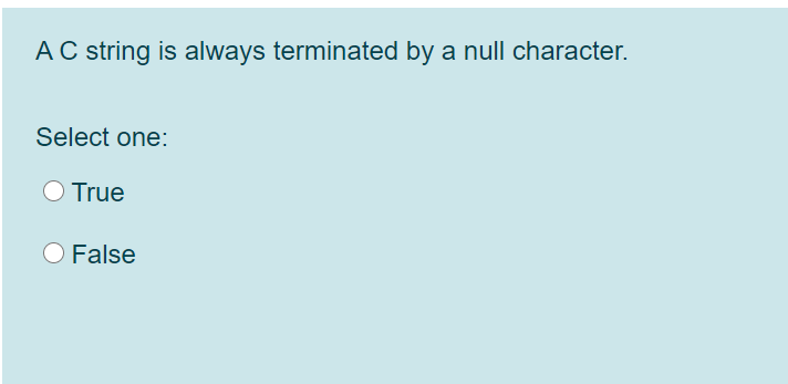Solved AC string is always terminated by a null character. | Chegg.com
