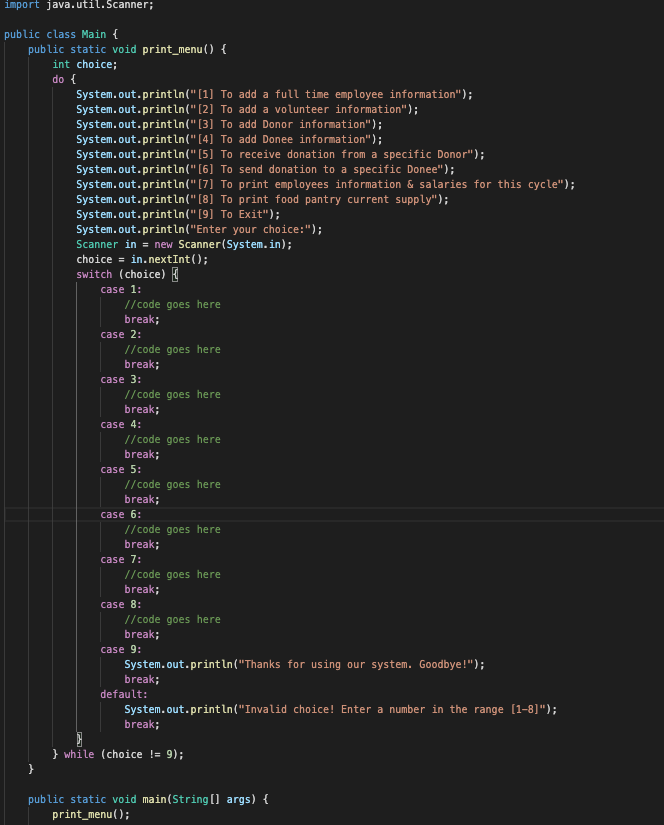 Solved import java.util.Scanner; do { public class Main { | Chegg.com