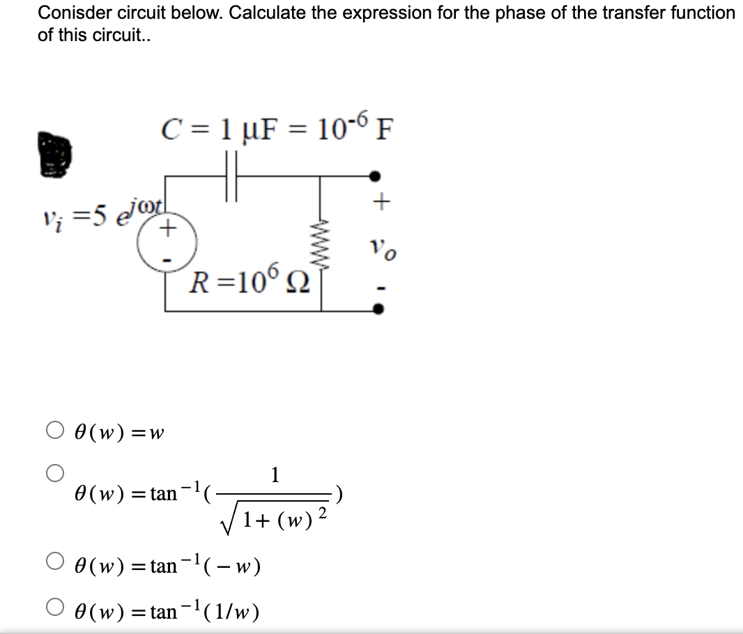 Solved Conisder circuit below. Calculate the expression for | Chegg.com