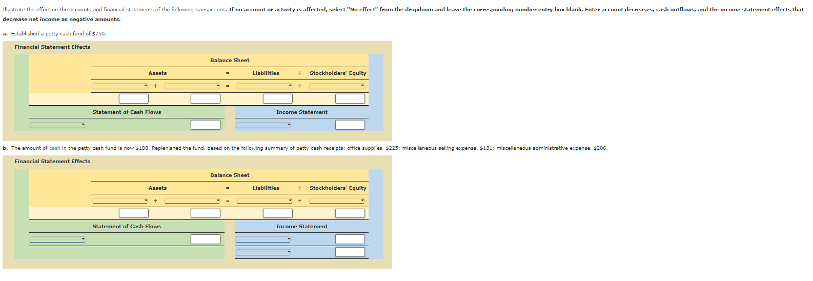 Solved decrease net income as negative amounts. a. | Chegg.com