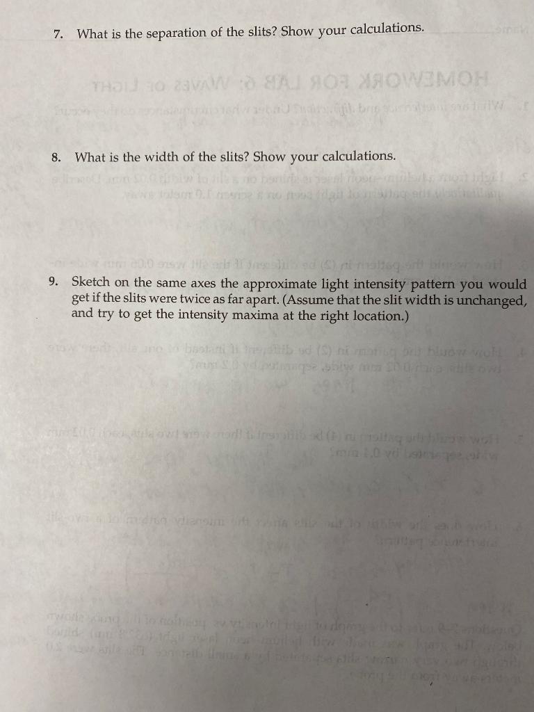 Solved Questions 7–9 refer to the graph of light intensity | Chegg.com