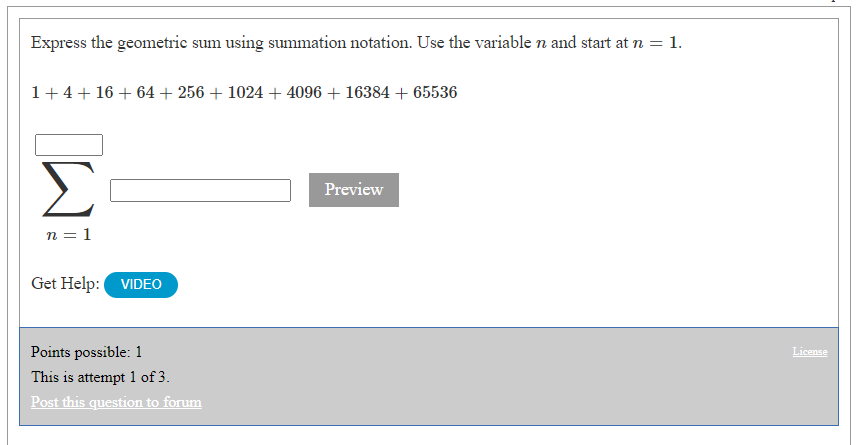 Solved Express the geometric sum using summation notation. | Chegg.com