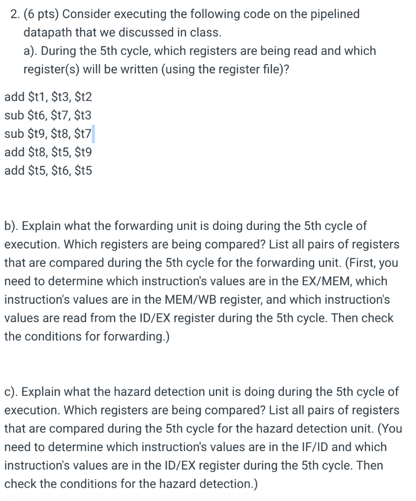 Solved 2. (6 pts) Consider executing the following code on | Chegg.com