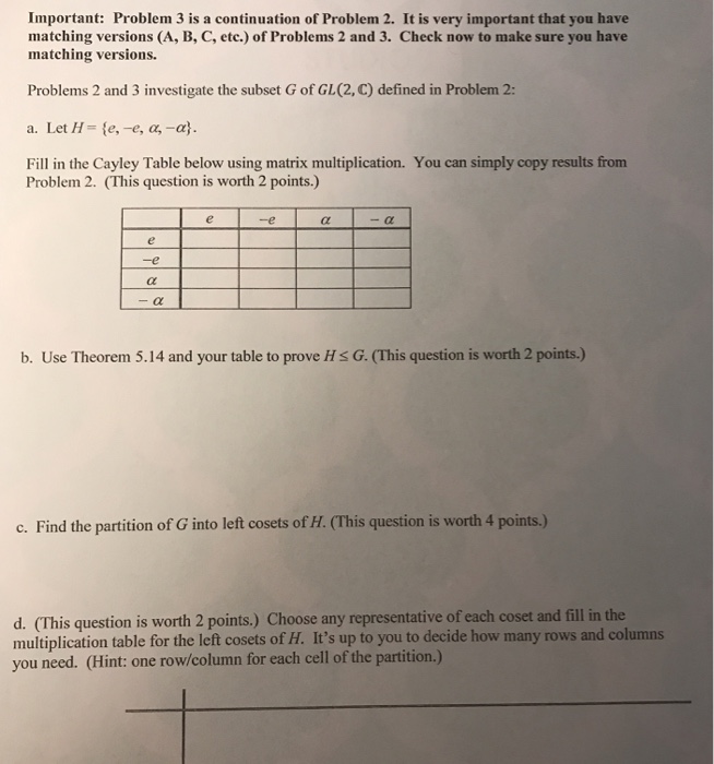 Solved Important: Problem 3 is a continuation of Problem 2. | Chegg.com