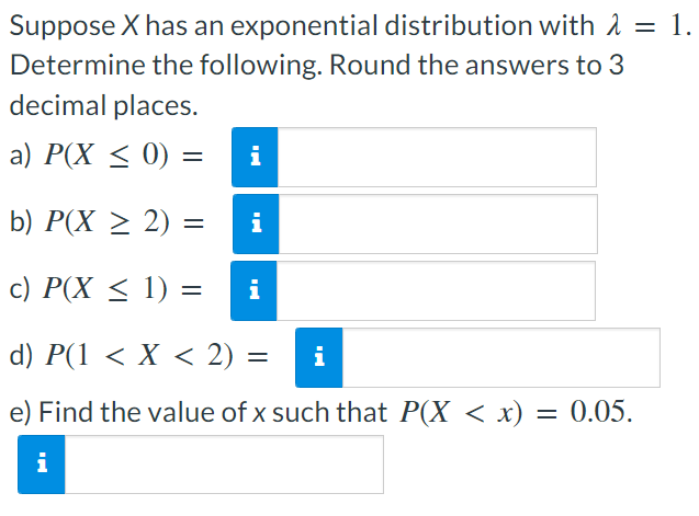 Solved Suppose X has an exponential distribution with λ=1. | Chegg.com