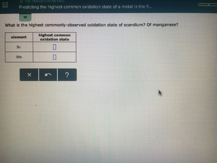 Solved Predicting The Highest Common Oxidation State Of A