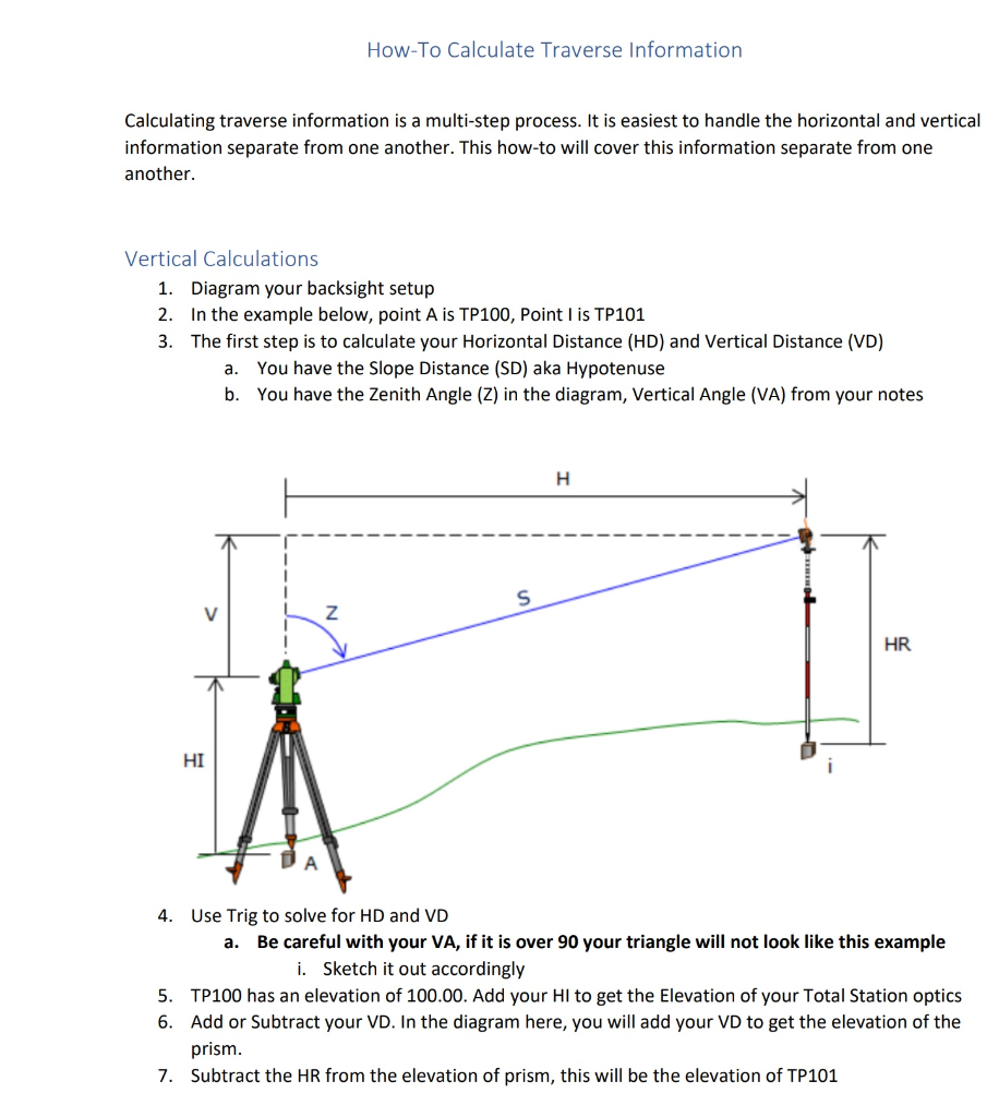 How-To Calculate Traverse Information Calculating | Chegg.com