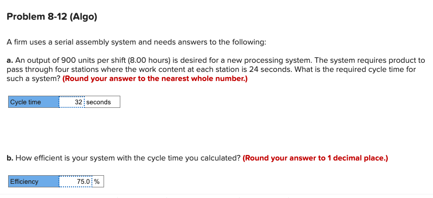 Solved A firm uses a serial assembly system and needs | Chegg.com