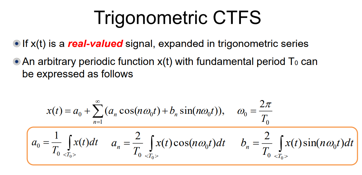 Solved It is about 'Trigonometric CTFS(Continuous time | Chegg.com