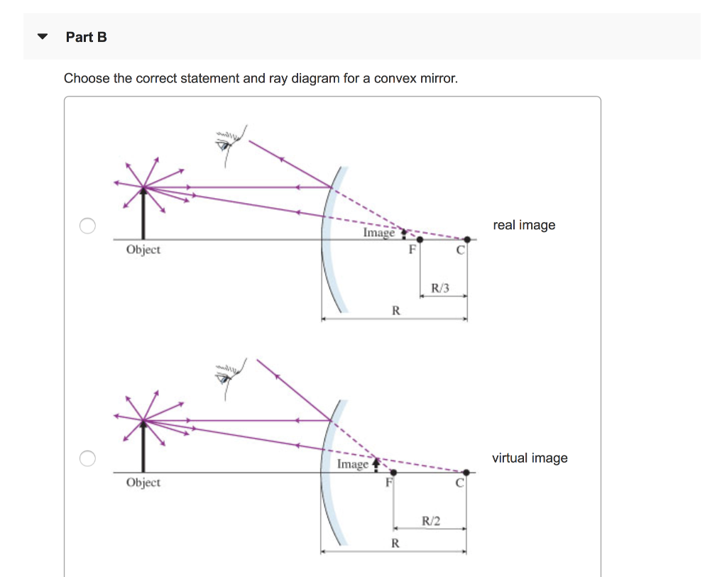 Solved Part A Choose the correct statement and ray diagram | Chegg.com