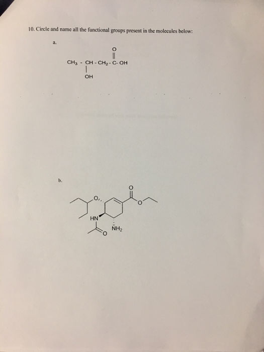 Solved Circle and name all the functional groups present in | Chegg.com