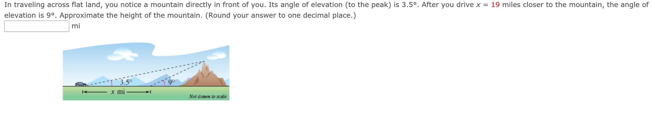 Solved In traveling across flat land, you notice a mountain | Chegg.com