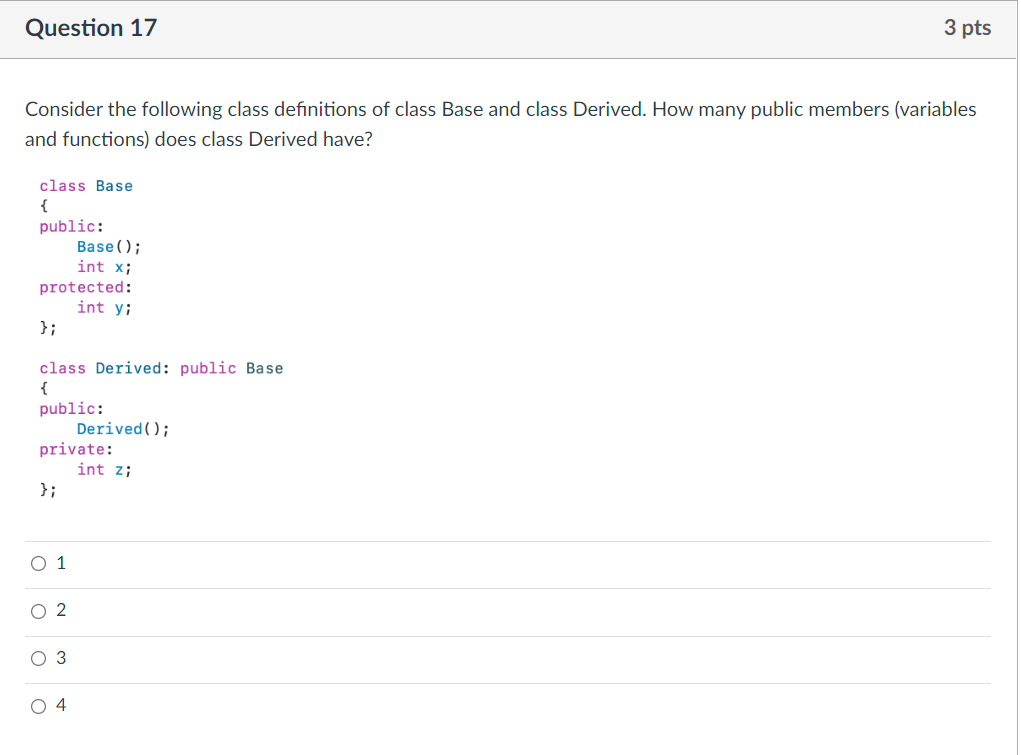 Solved Question 14 2 pts Consider the following UML diagram | Chegg.com
