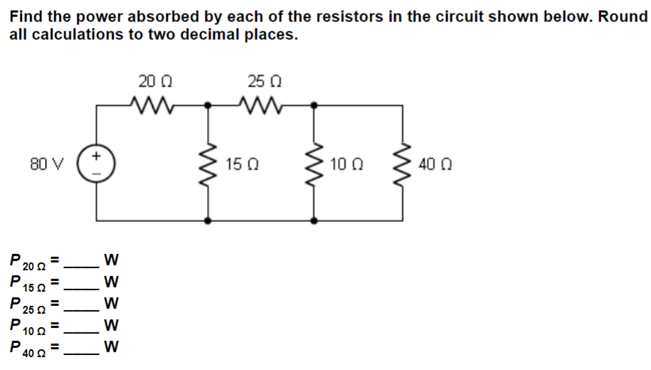 Solved Find the power absorbed by each of the resistors in | Chegg.com