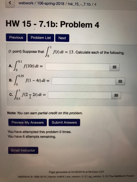 Solved webwork /106-spring-2018/ hw_15_-7.1b /4 HW 15 -7.1b: | Chegg.com
