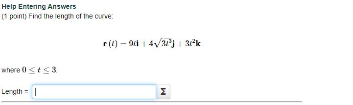 Solved Help Entering Answers(1 ﻿point) ﻿Find the length of | Chegg.com