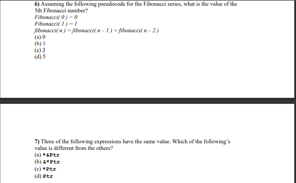 Solved 1) An array is not (a) a consecutive group of memory | Chegg.com