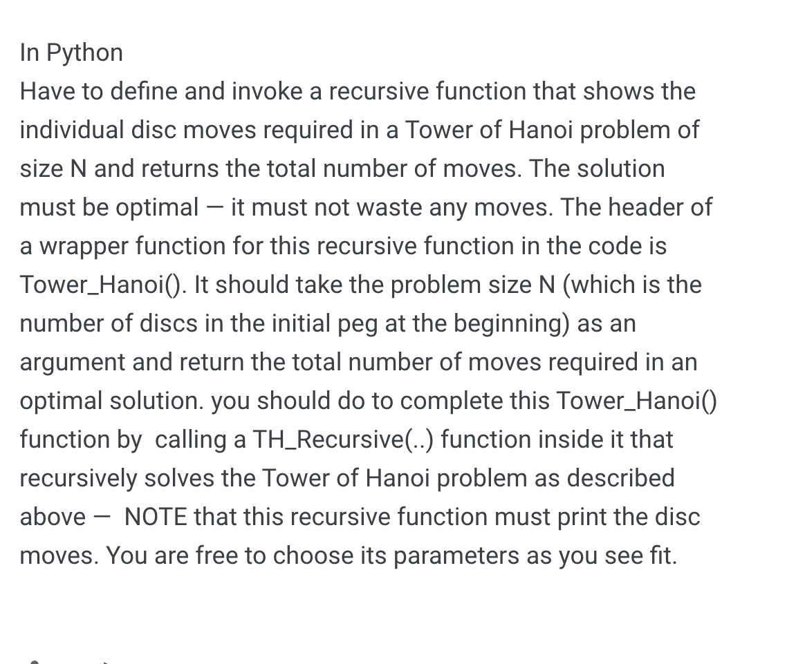 Solved In Python Have to define and invoke a recursive | Chegg.com