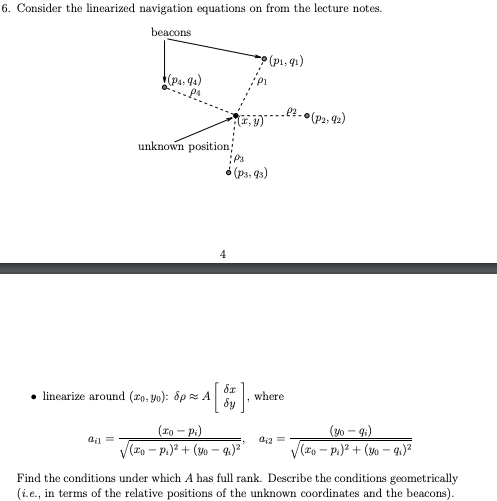 6. Consider the linearized navigation equations on | Chegg.com