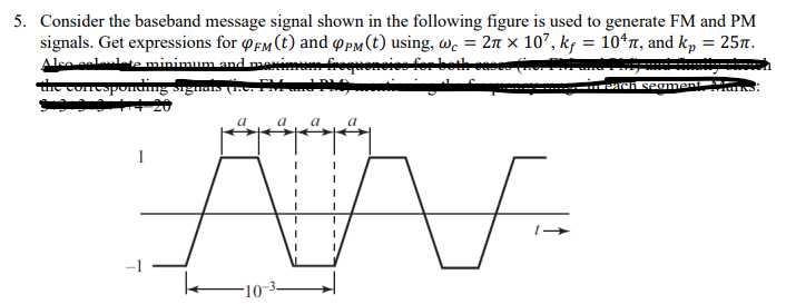 Solved Consider the baseband message signal shown in ﻿the | Chegg.com