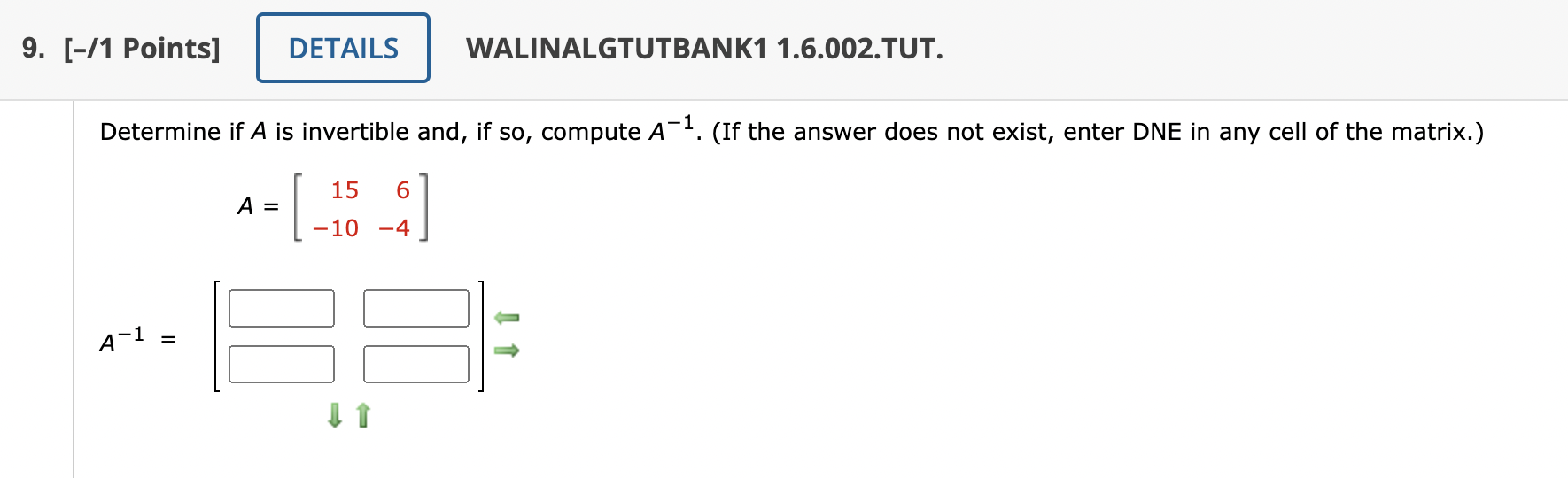 Solved Determine if A is invertible and, if so, compute A−1. | Chegg.com