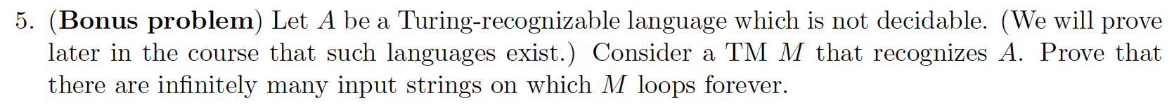 Solved 5. (Bonus problem) Let A be a Turing-recognizable | Chegg.com