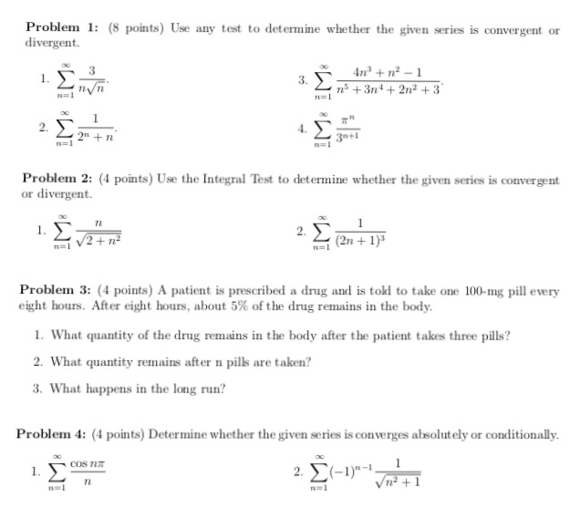 Solved Problem 1 8 Points Use Any Test To Determine 